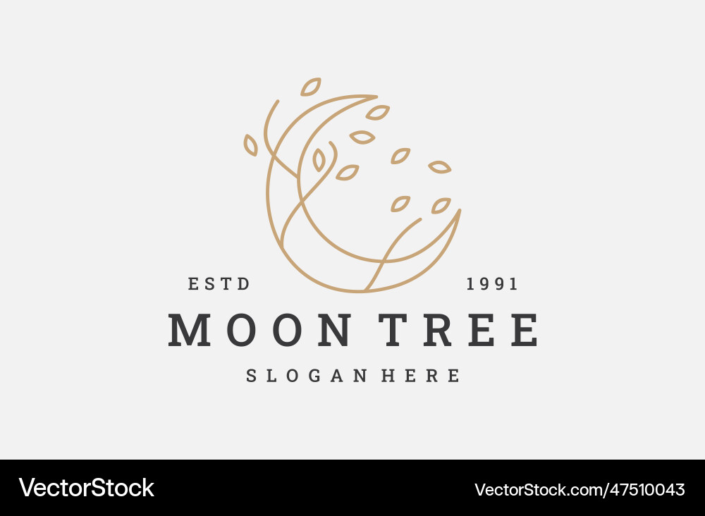 Moon tree Royalty Free Vector Image - VectorStock