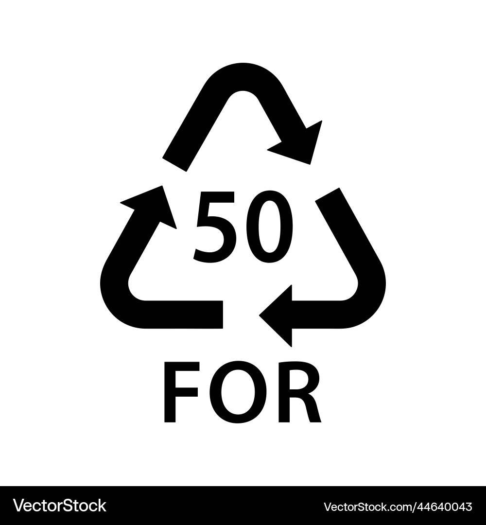 Organic recycling code for 50 wood symbol Vector Image
