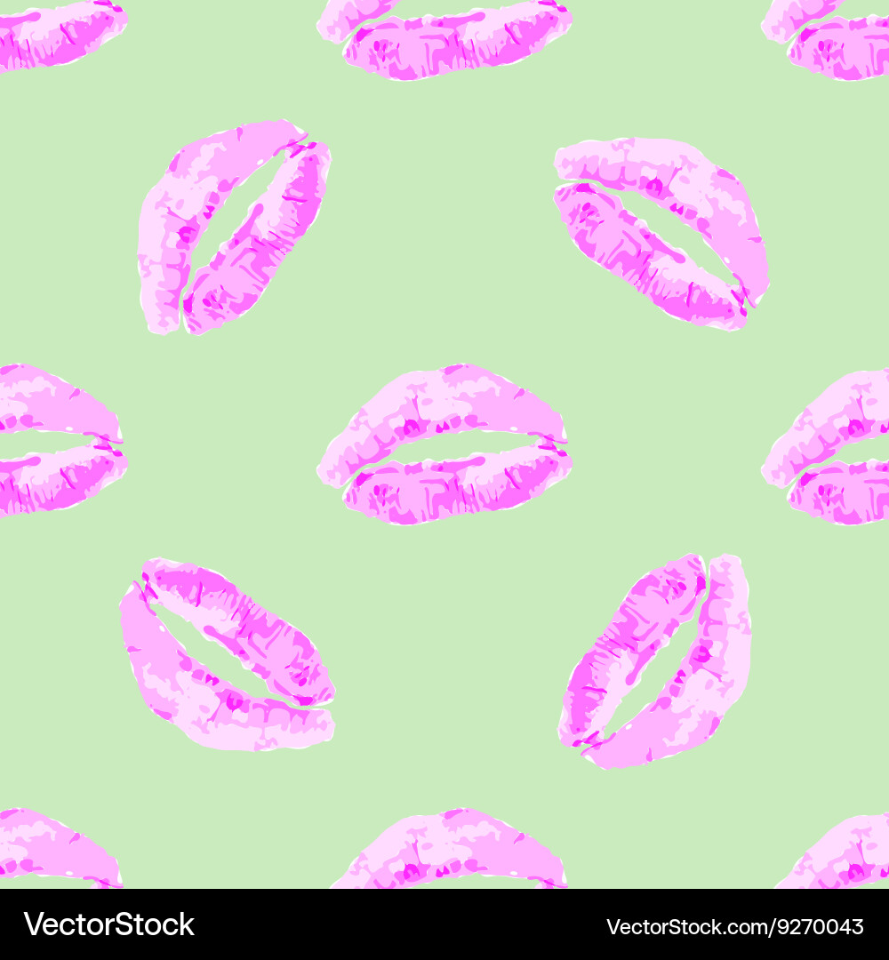 Pink kisses seamless pattern Royalty Free Vector Image
