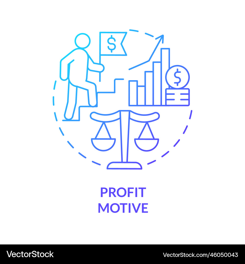 Profit motive blue gradient concept icon Vector Image