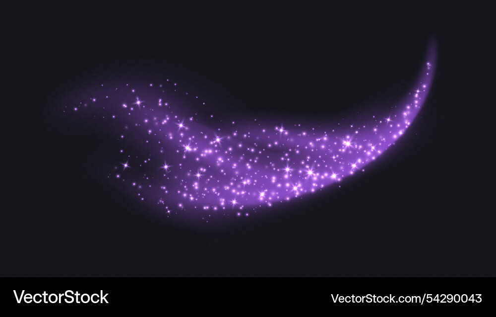 Purple magic cloud with sparkles stardust Vector Image