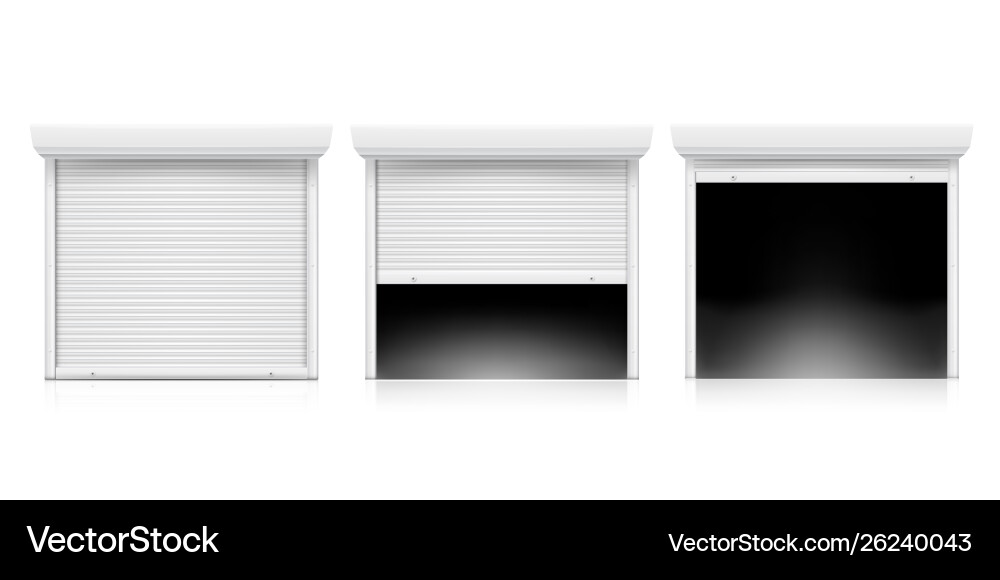 Roller shutter door set coiling for security Vector Image