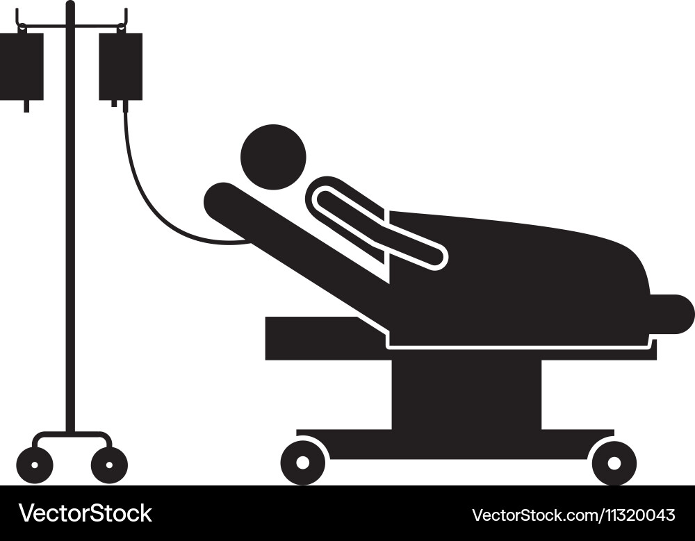 Sick person in hospital icon image Royalty Free Vector Image