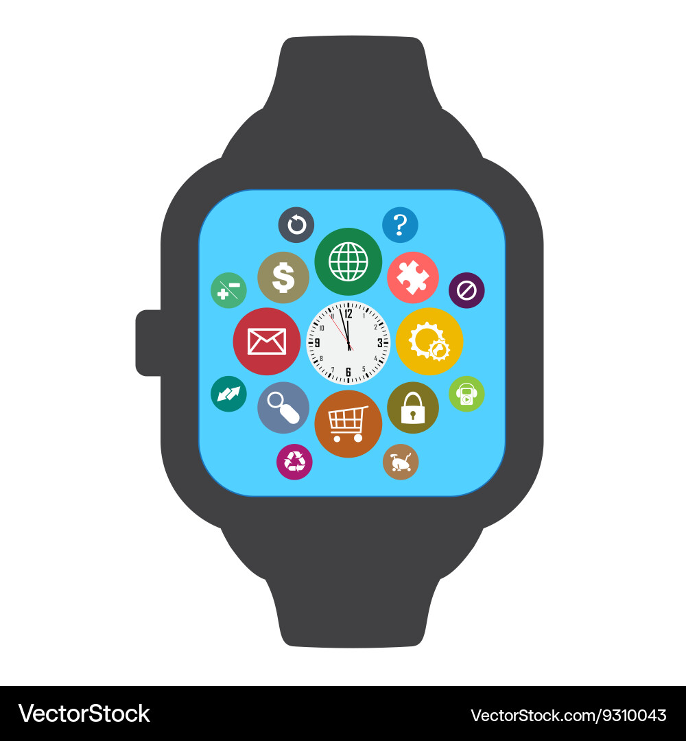 Smart watches with circles Royalty Free Vector Image