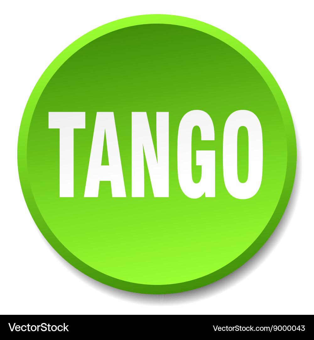 Tango green round flat isolated push button Vector Image