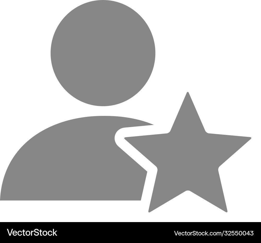 User profile with star grey icon rating Royalty Free Vector