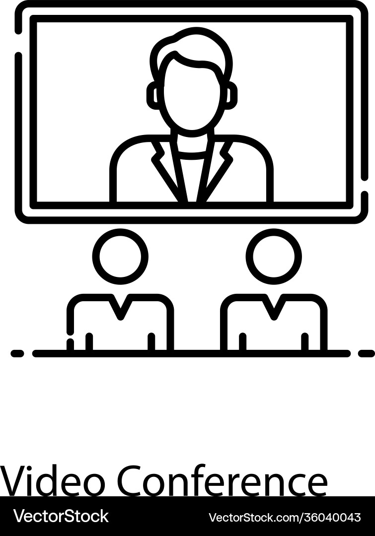 Video conference Royalty Free Vector Image - VectorStock