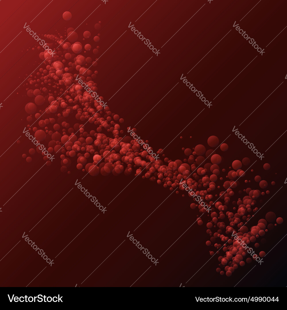 Abstract red small bubbles wave background Vector Image