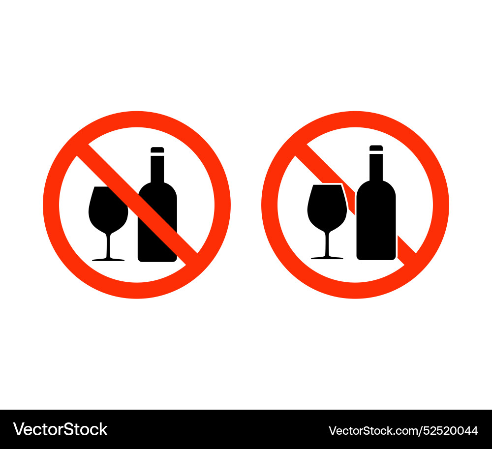 Alcohol not allowed sign Royalty Free Vector Image