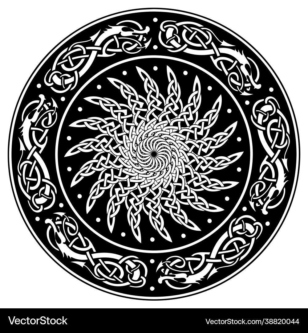 Ancient Celtic Shield Motif Royalty Free Vector Image