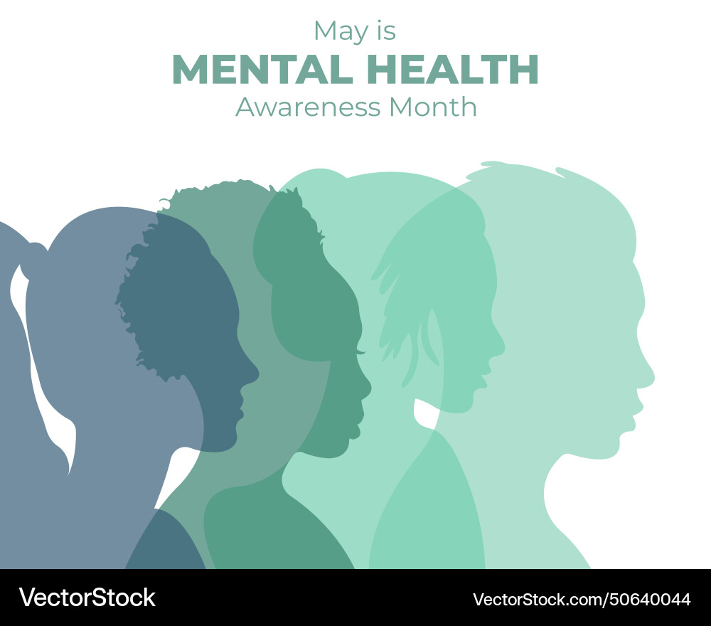 Banner about mental health60 Royalty Free Vector Image
