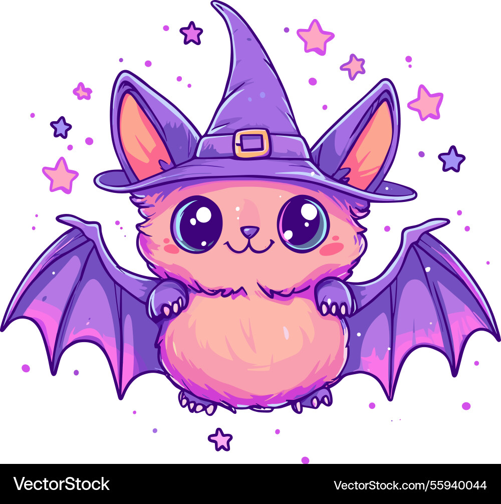 Bewitchingly cute bouncing bat Royalty Free Vector Image