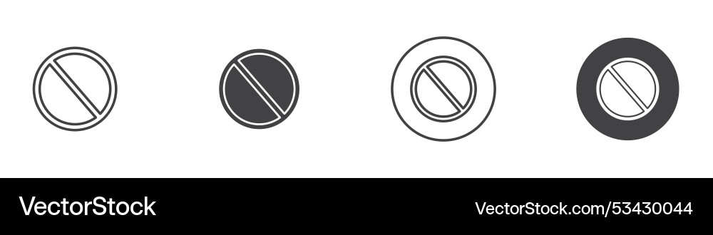 Blocked icon thin line Royalty Free Vector Image