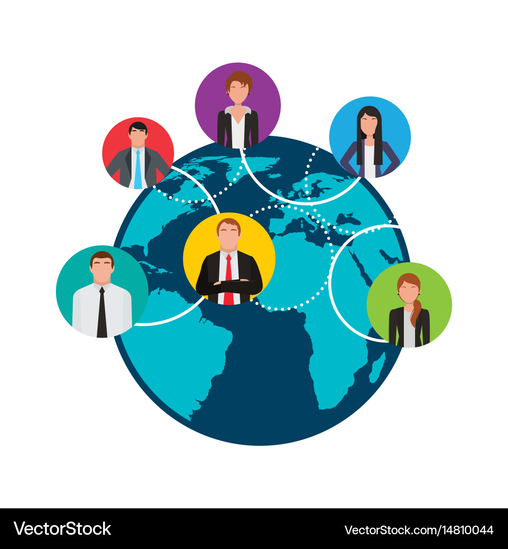 Businesspeople teamwork community icons Royalty Free Vector