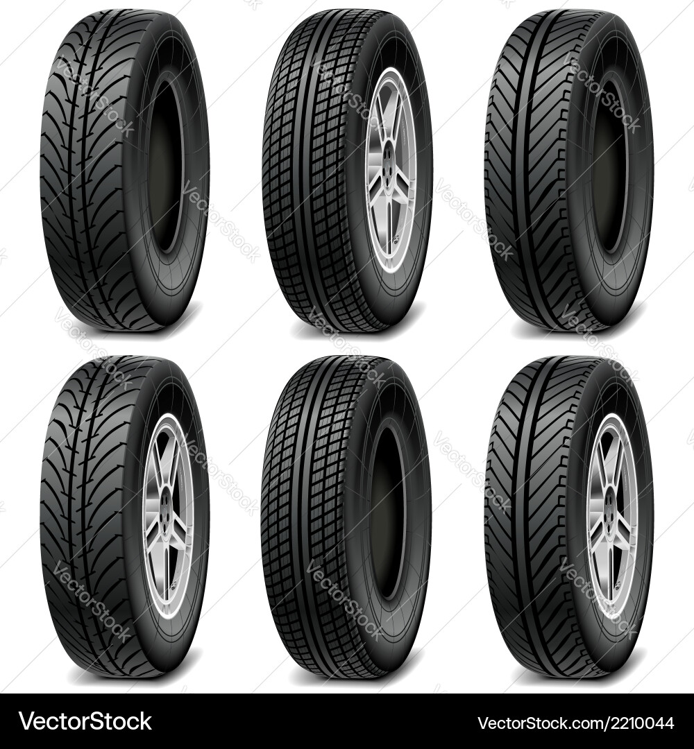 Car tires Royalty Free Vector Image - VectorStock