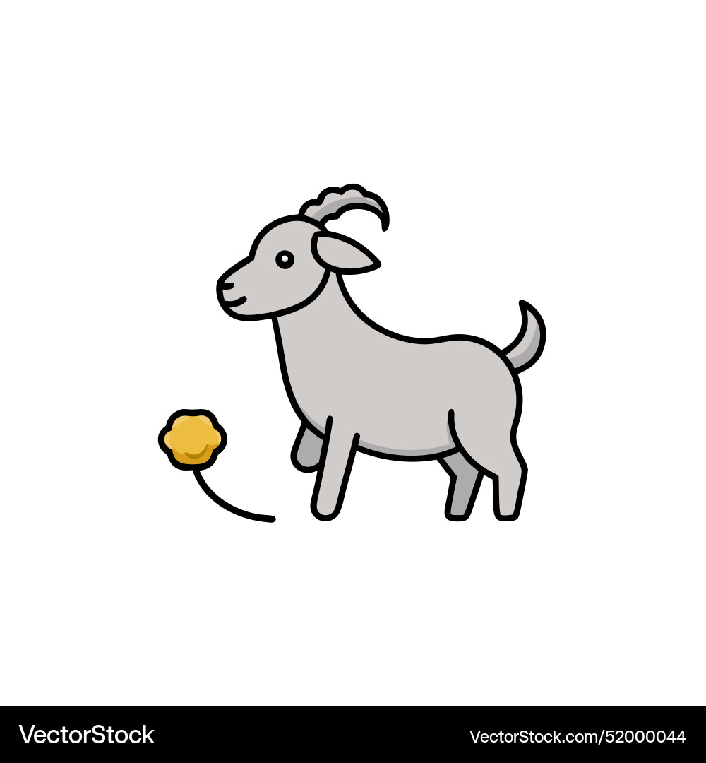 Cashmere goat play icon Royalty Free Vector Image