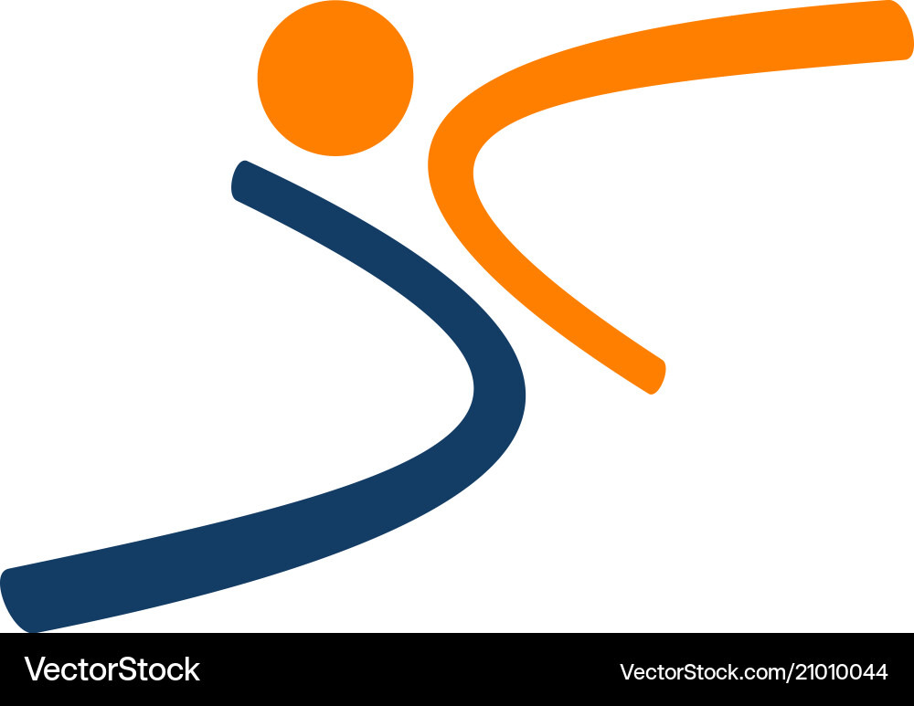 Dynamic pose logo design template Royalty Free Vector Image