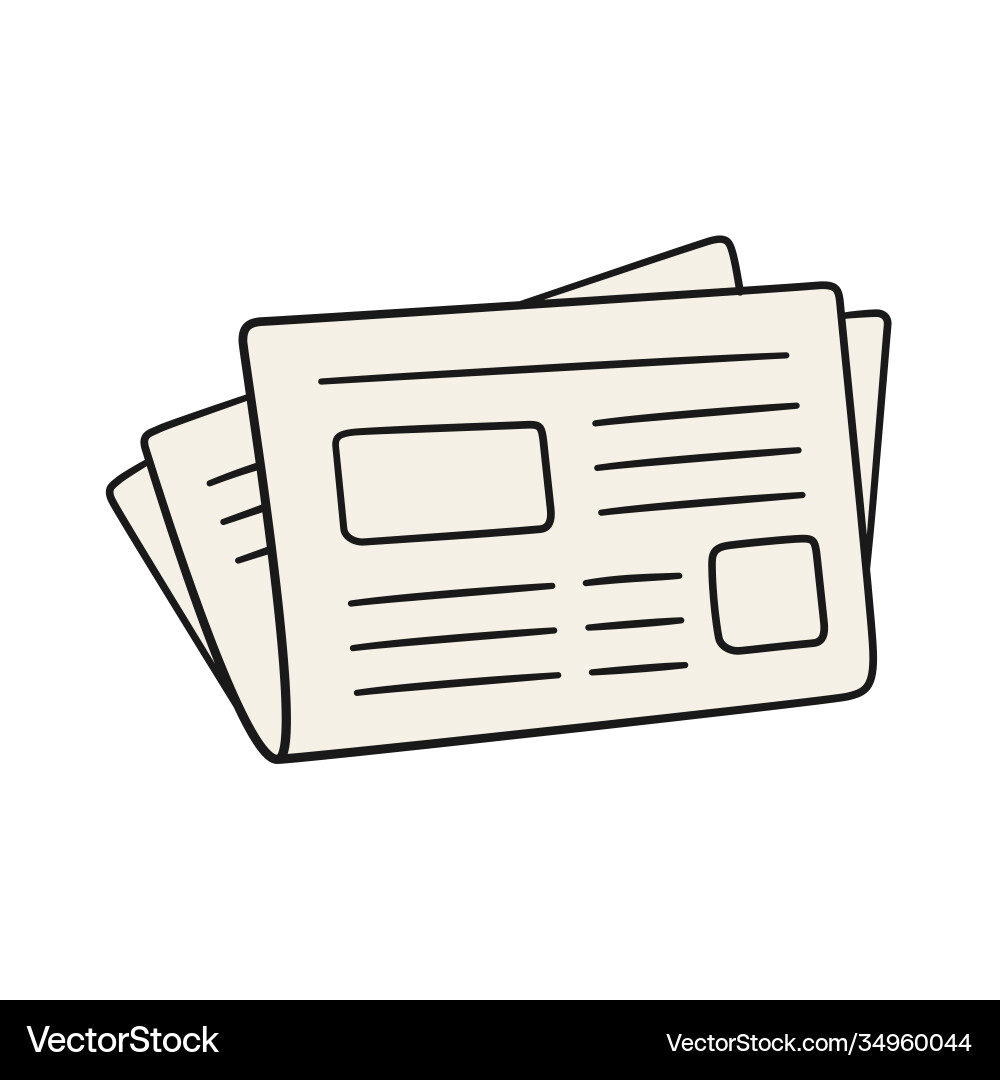 Hand drawn newspaper Royalty Free Vector Image