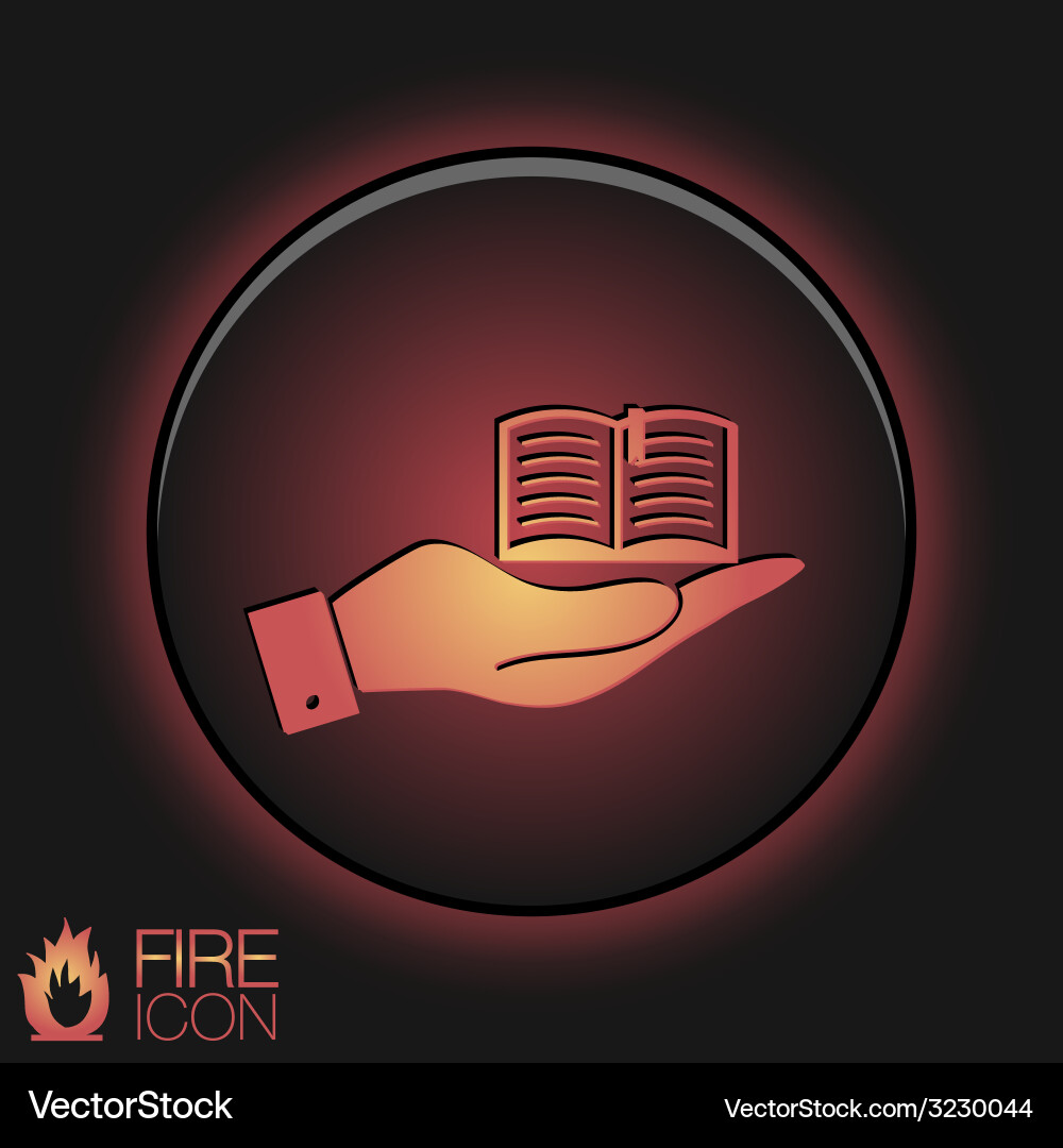 Hand holding a open book sign education Royalty Free Vector