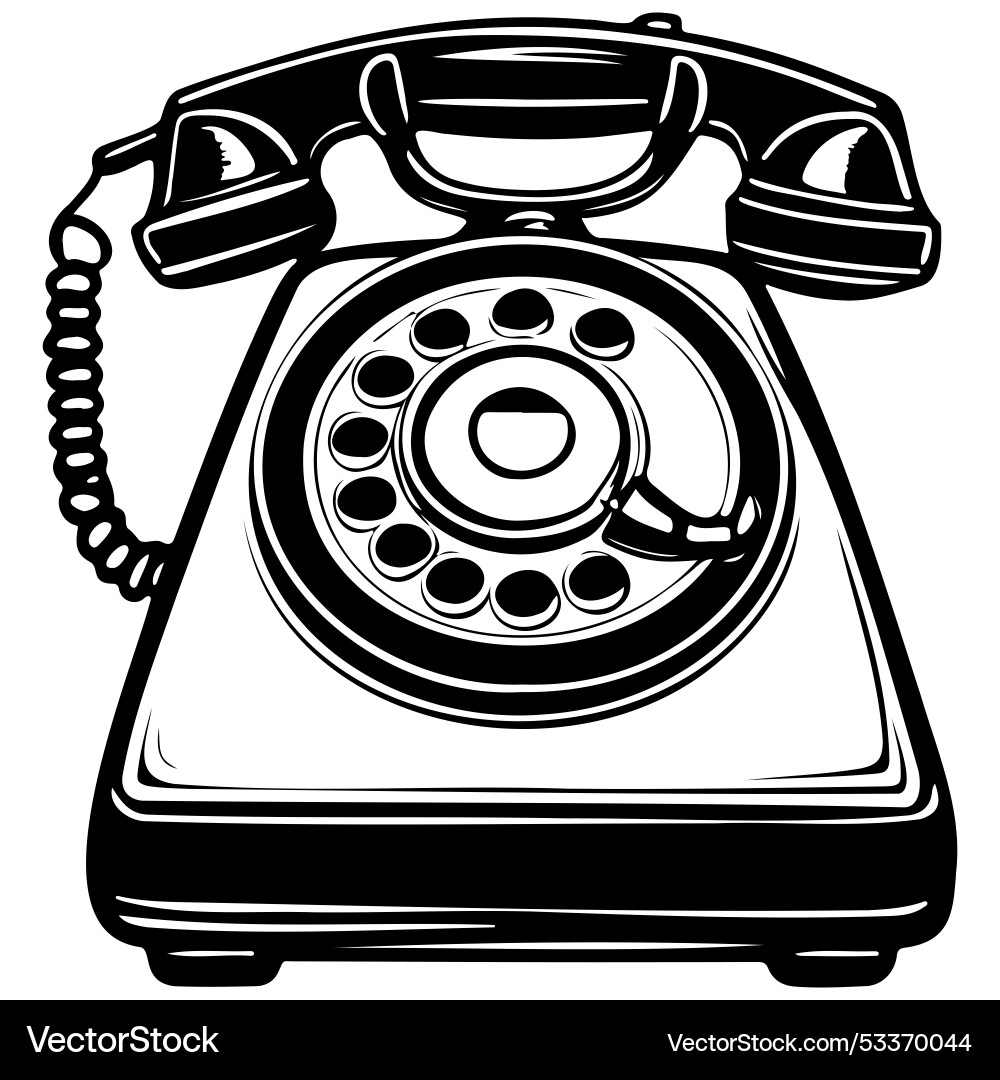 Isolated phone sketch realistic line monochrome Vector Image