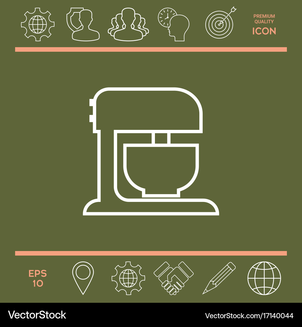 Kitchen mixer linear icon Royalty Free Vector Image