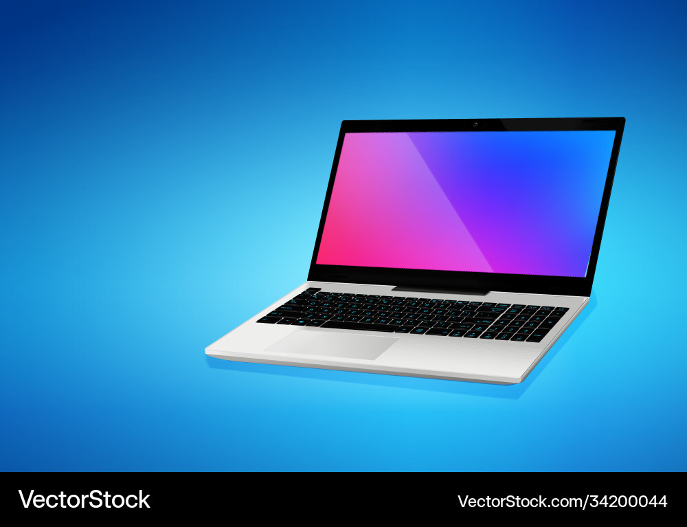 Laptop mockup realistic background Royalty Free Vector Image
