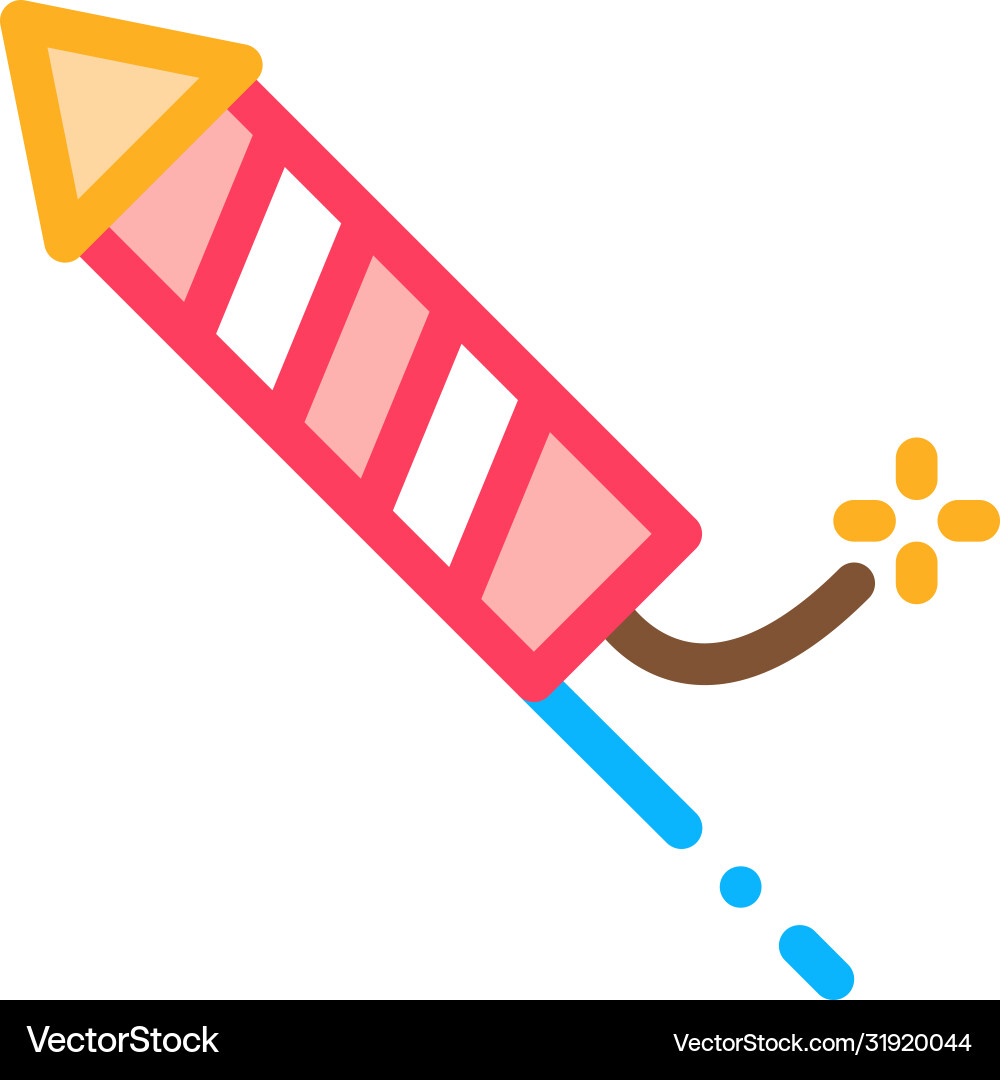 Lighted fireworks wick icon outline Royalty Free Vector