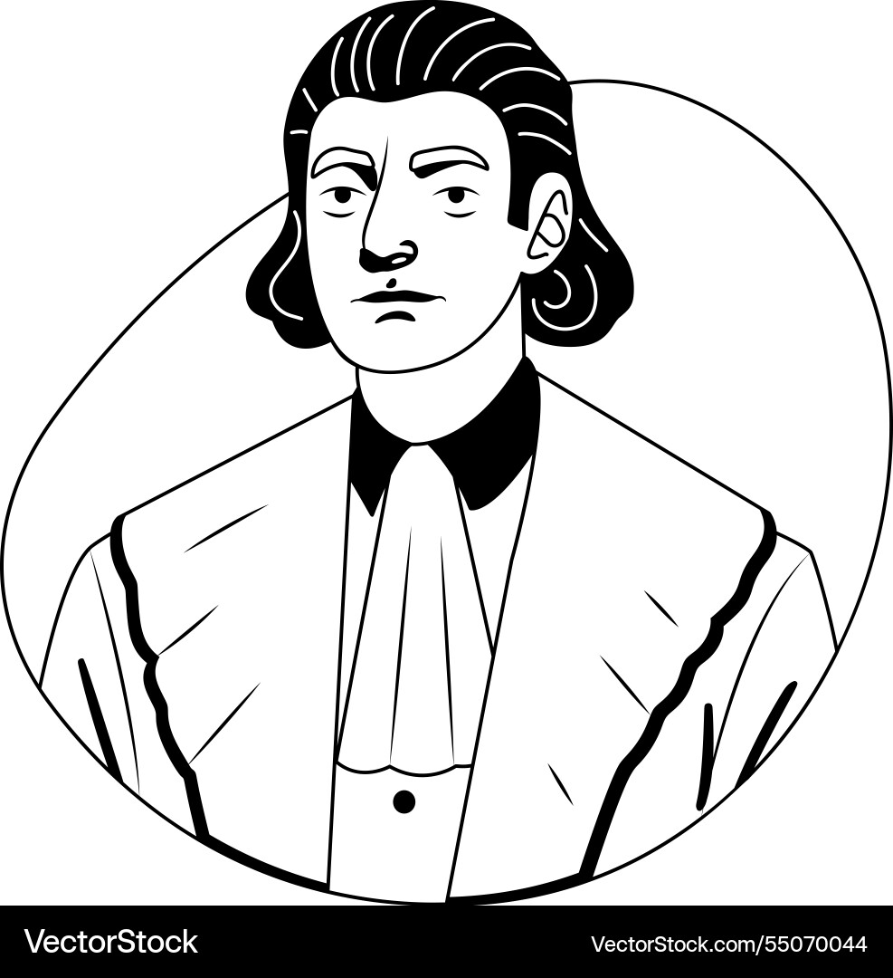 Magistrate character in a glyph style Royalty Free Vector