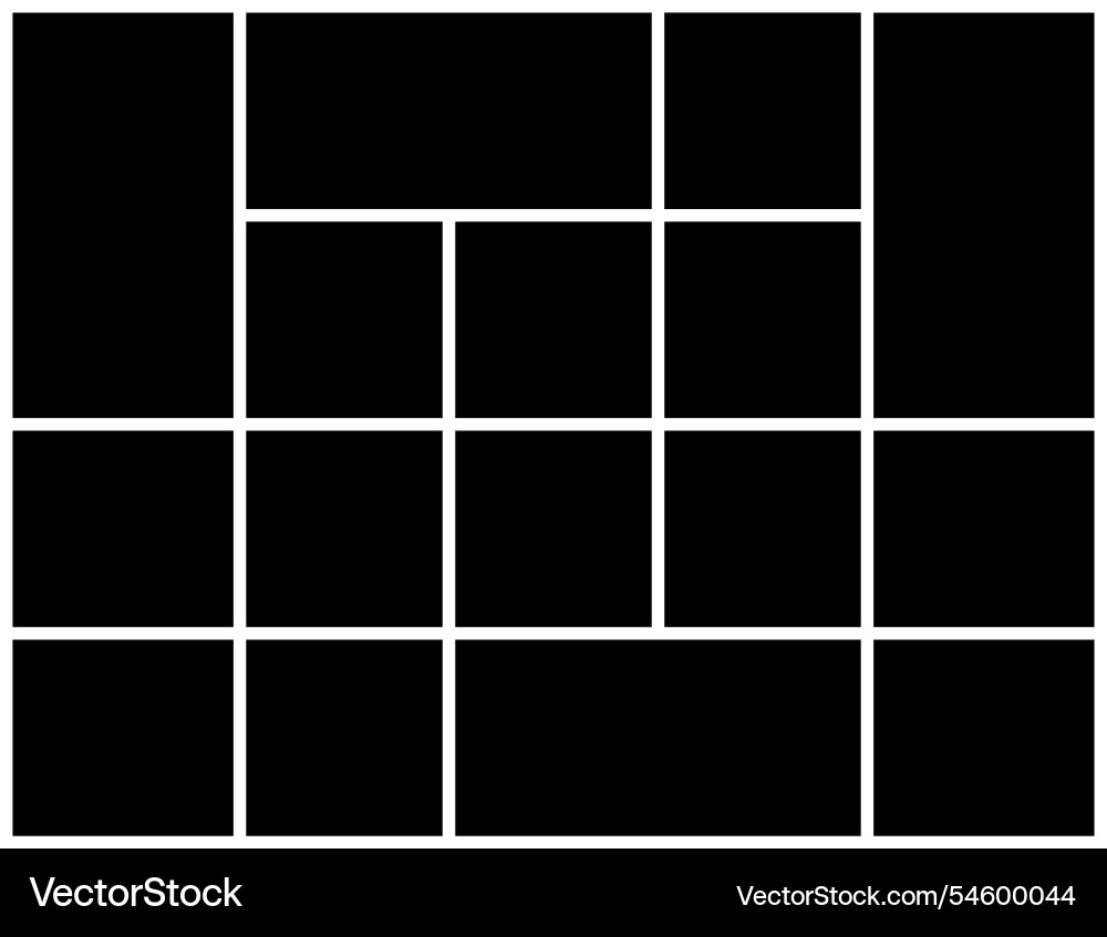 Photo collage grid template Royalty Free Vector Image