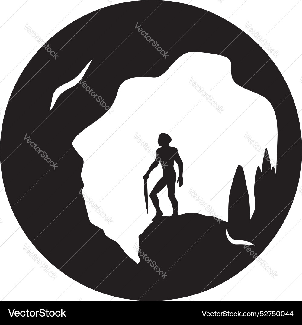 Primitive pictures logo inspired by cave art Vector Image