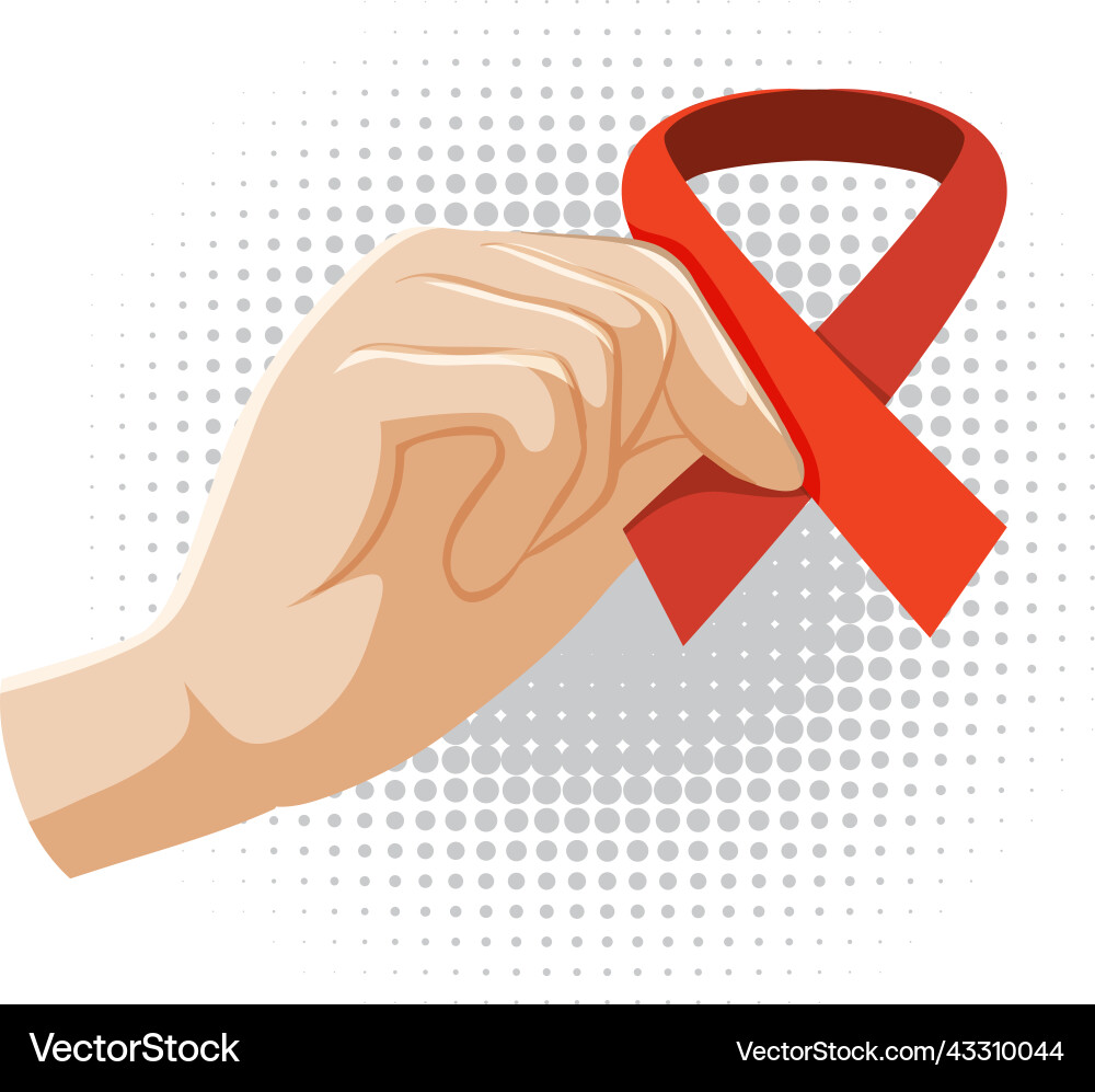 Red ribbon aids hiv symbol Royalty Free Vector Image