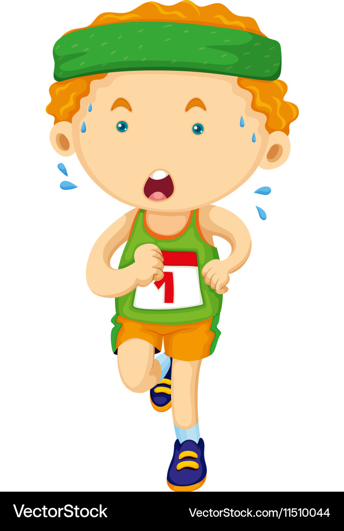 Runner looking tired in race Royalty Free Vector Image