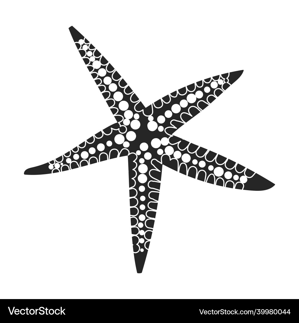 Sea starfish black icon Royalty Free Vector Image