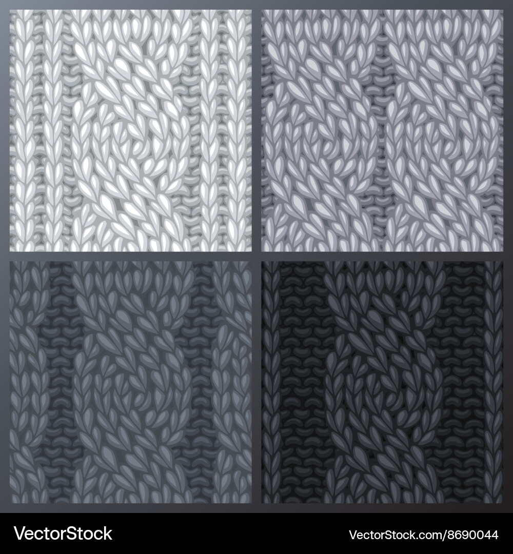 Set von nahtlosen sechsstichigen Kabelstichmustern