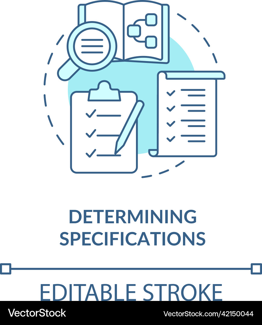 Specifications Concept Icon - Turquoise Royalty Free Vector