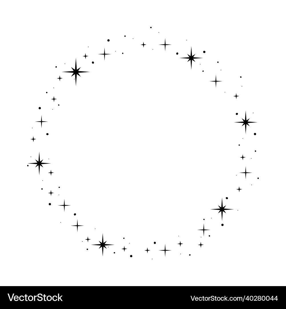 Star circle frame wreath round Royalty Free Vector Image