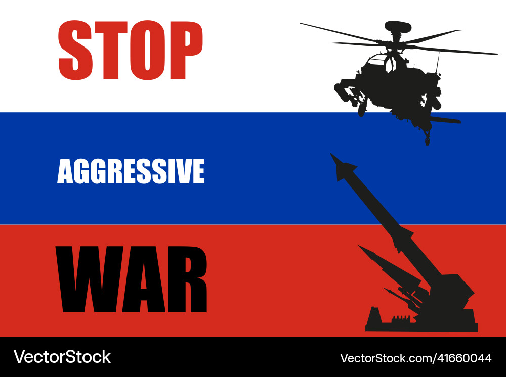 Stop aggressive war military conflict between Vector Image