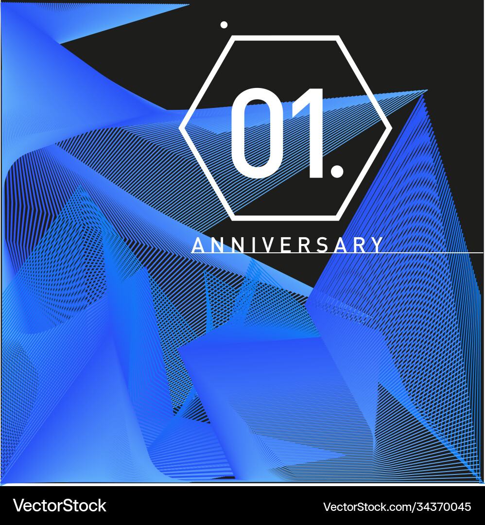 1 years anniversary celebration design template Vector Image