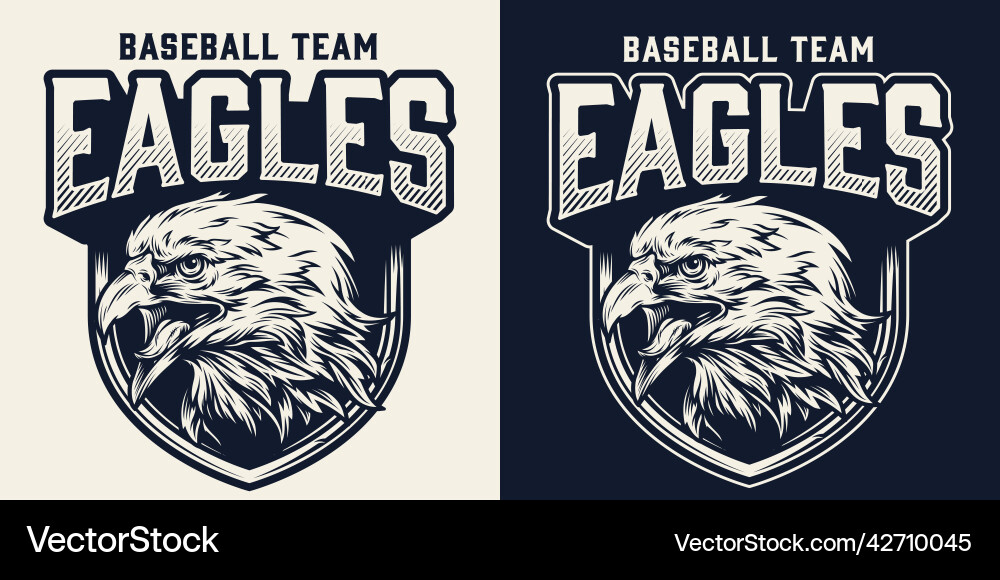 Baseball team monochrome logo Royalty Free Vector Image