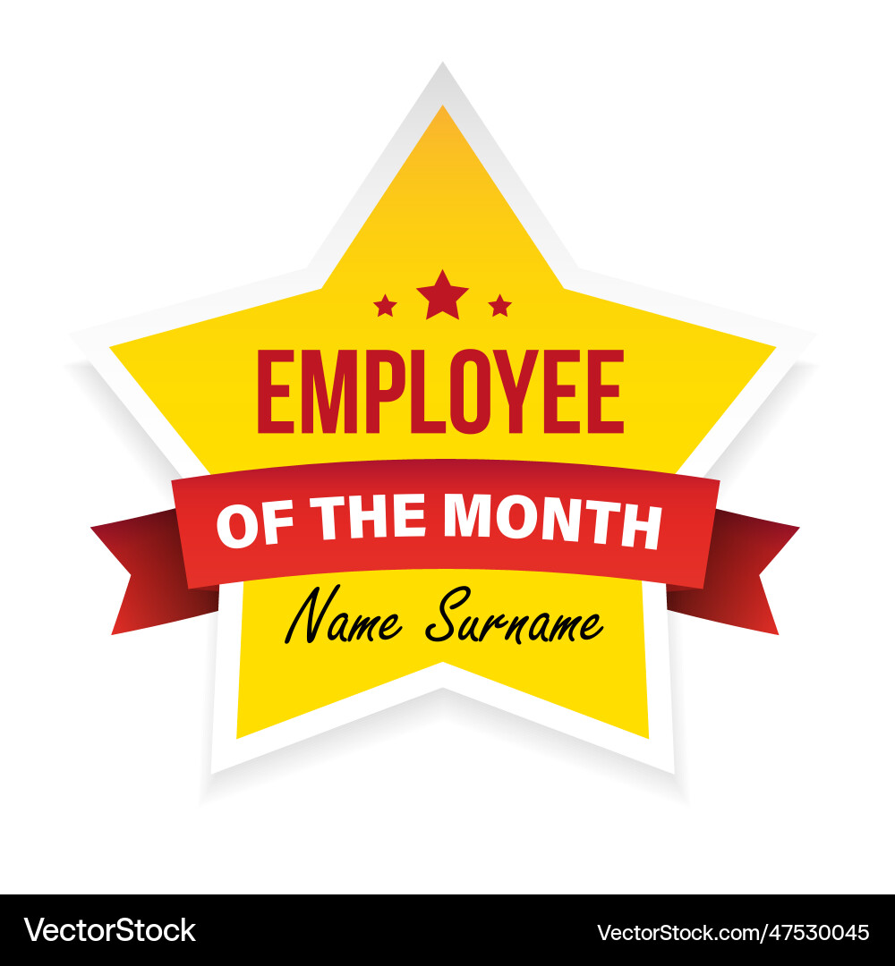 Best employee of the month award badge Royalty Free Vector