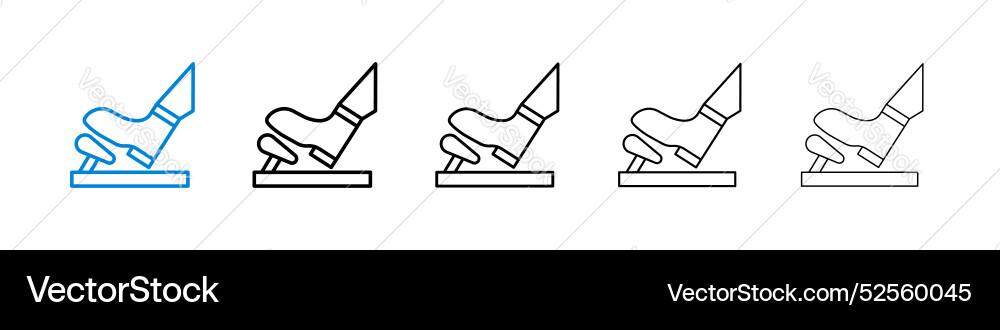 Car pedal icon set on white background Royalty Free Vector