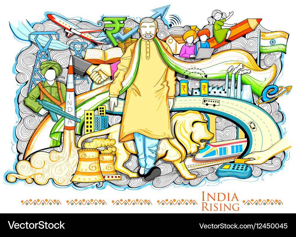 Collage showing progress and development depicting