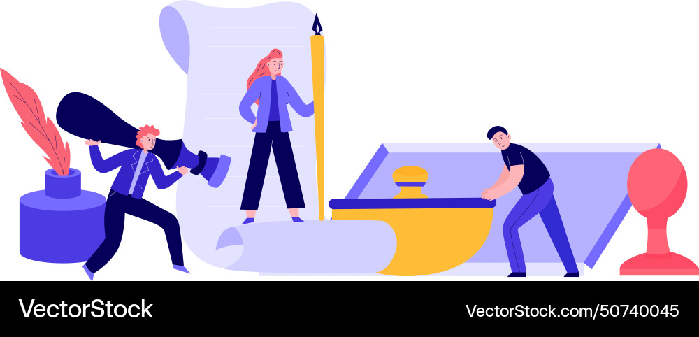 Court judge stationery composition Royalty Free Vector Image