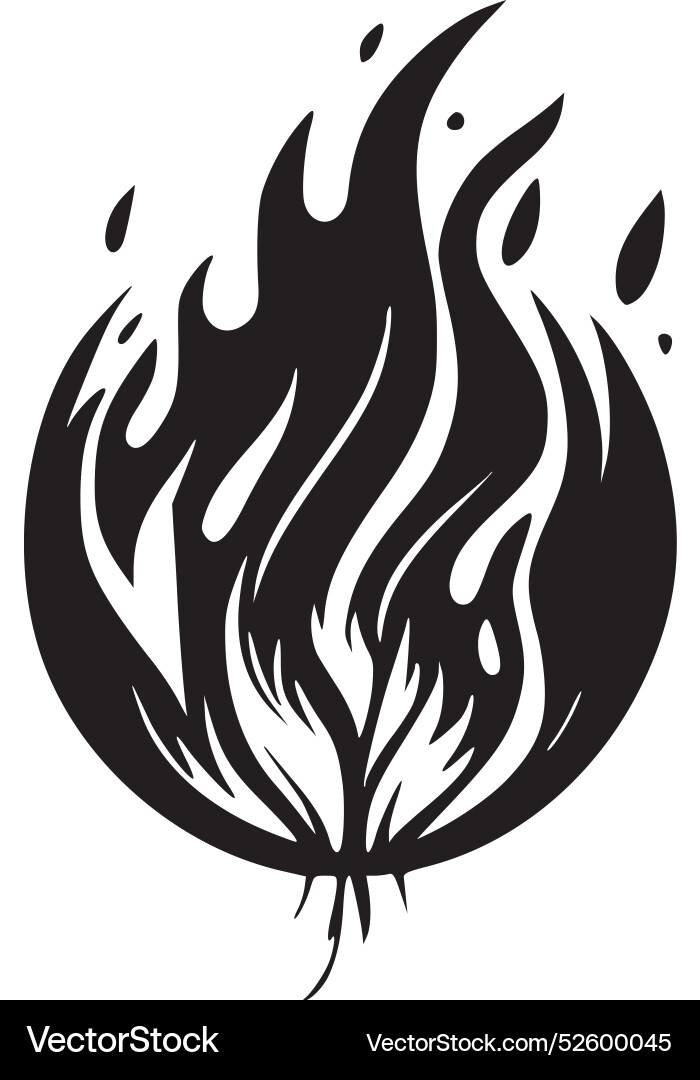 Fire - black and white isolated icon Royalty Free Vector