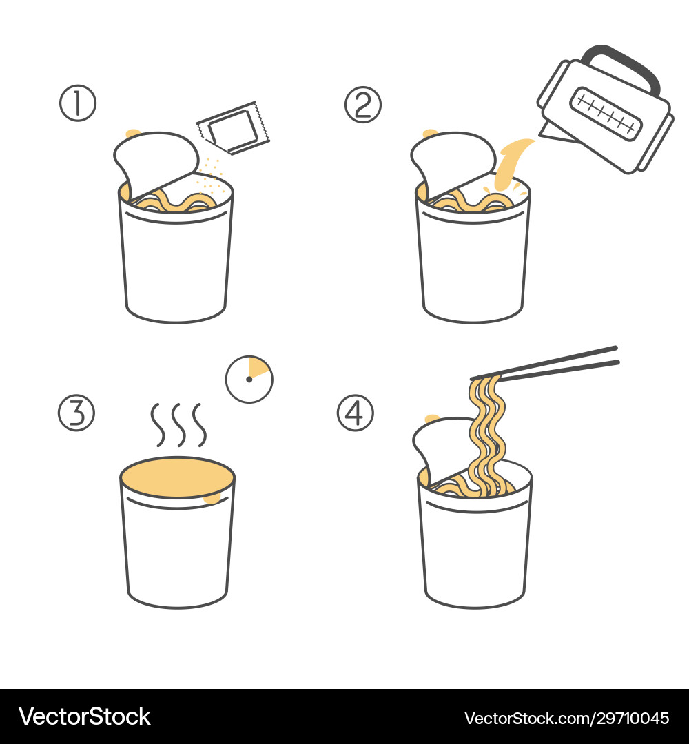 Instructions for preparation food steps Royalty Free Vector