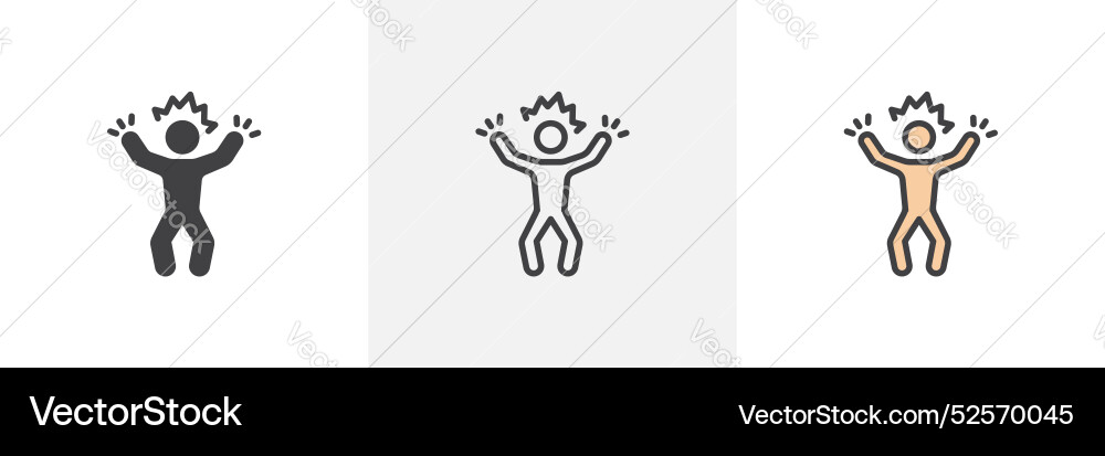 Irritated human icon set on white background Vector Image