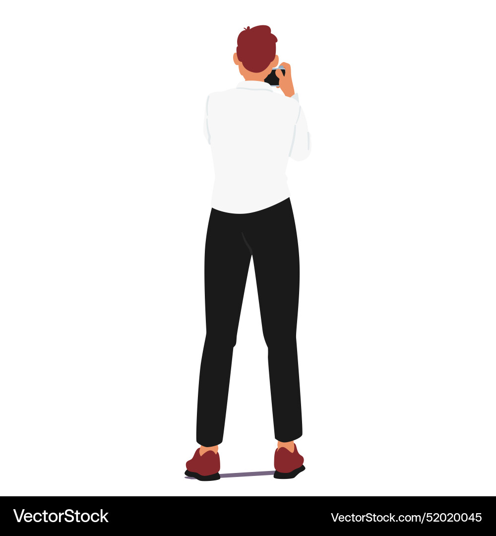 Person standing and taking a photo with camera Vector Image
