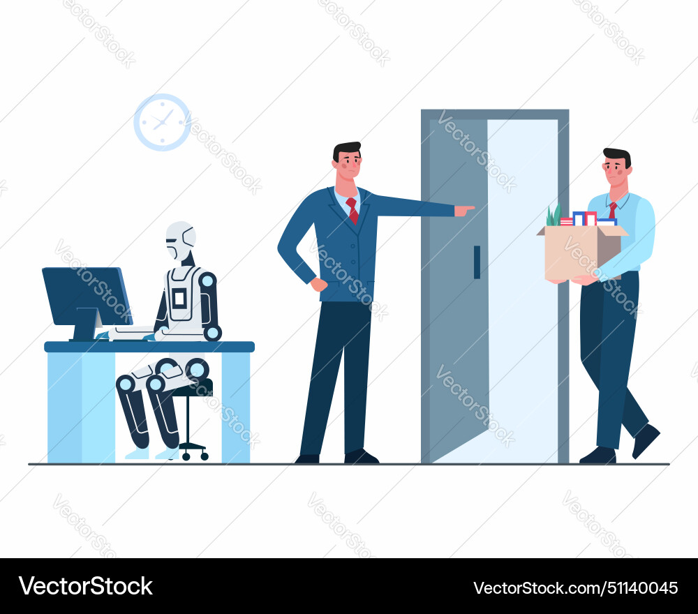 Replacing employees on artificial intelligence Vector Image