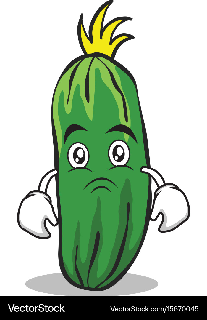 Sad cucumber character cartoon collection Vector Image