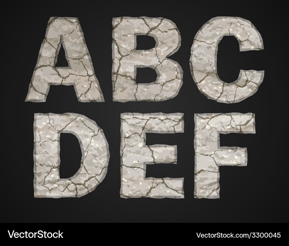 Stone letters set Royalty Free Vector Image - VectorStock